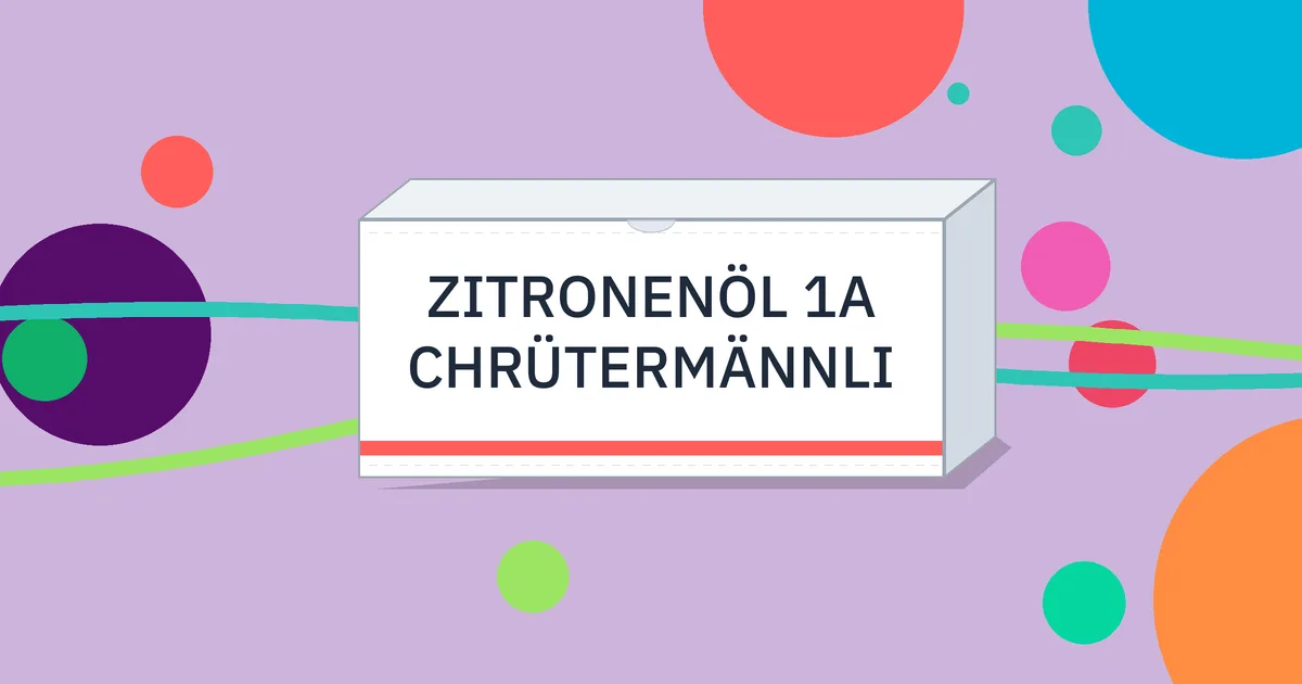 Symbolbild: Packung mit der Aufschrift ZITRONENÖL 1A CHRÜTERMÄNNLI (PZN 08423295) – Verfügbarkeit und Bezug in Apotheken in Frankfurt am Main