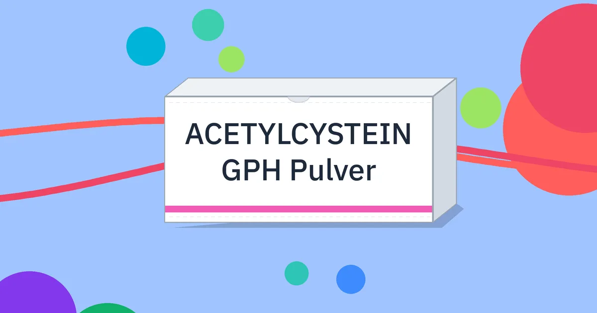 Symbolbild: Packung mit der Aufschrift ACETYLCYSTEIN GPH Pulver (PZN 00175366) – Verfügbarkeit und Bezug in Apotheken in Frankfurt am Main