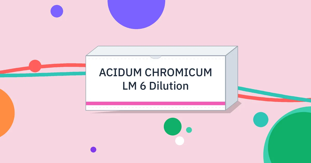 Symbolbild: Packung mit der Aufschrift ACIDUM CHROMICUM LM 6 Dilution (PZN 13272421) – Verfügbarkeit und Bezug in Apotheken in Frankfurt am Main