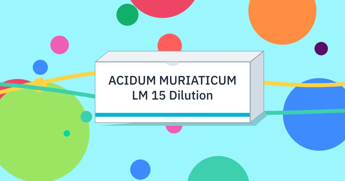 Symbolbild: Packung mit der Aufschrift ACIDUM MURIATICUM LM 15 Dilution (PZN 12752372) – Verfügbarkeit und Bezug in Apotheken in Frankfurt am Main