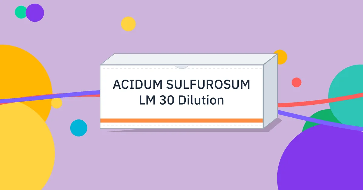 Symbolbild: Packung mit der Aufschrift ACIDUM SULFUROSUM LM 30 Dilution (PZN 13285228) – Verfügbarkeit und Bezug in Apotheken in Frankfurt am Main