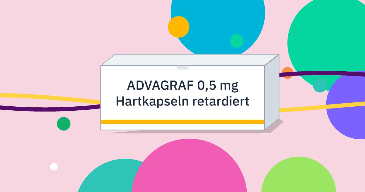 Symbolbild: Packung mit der Aufschrift ADVAGRAF 0,5 mg Hartkapseln retardiert (PZN 15882543) – Verfügbarkeit und Bezug in Apotheken in Frankfurt am Main