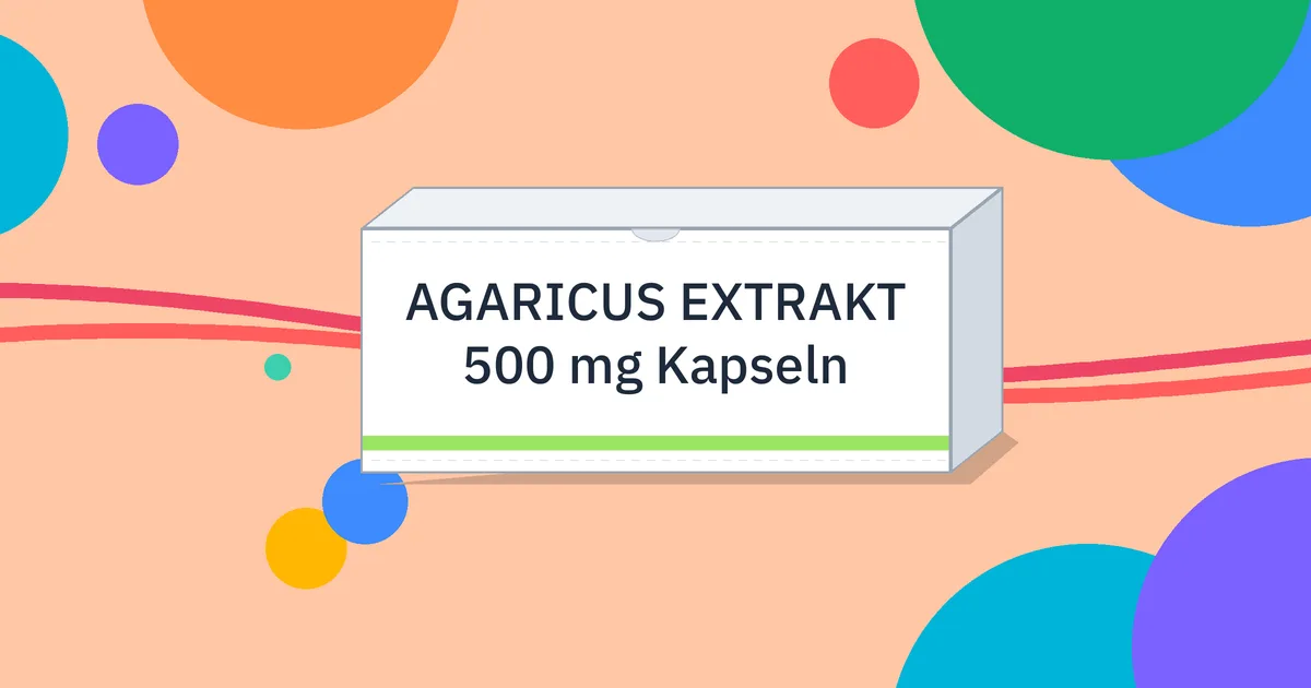 Symbolbild: Packung mit der Aufschrift AGARICUS EXTRAKT 500 mg Kapseln (PZN 09202917) – Verfügbarkeit und Bezug in Apotheken in Frankfurt am Main