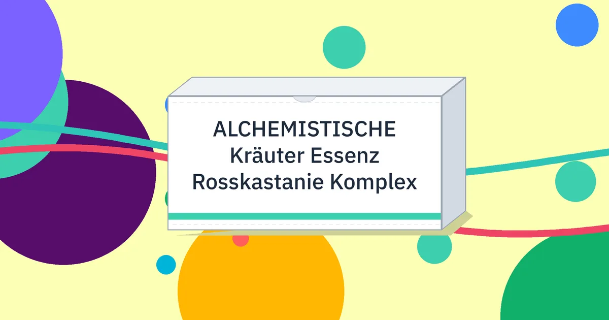 Symbolbild: Packung mit der Aufschrift ALCHEMISTISCHE Kräuter Essenz Rosskastanie Komplex (PZN 12512610) – Verfügbarkeit und Bezug in Apotheken in Frankfurt am Main