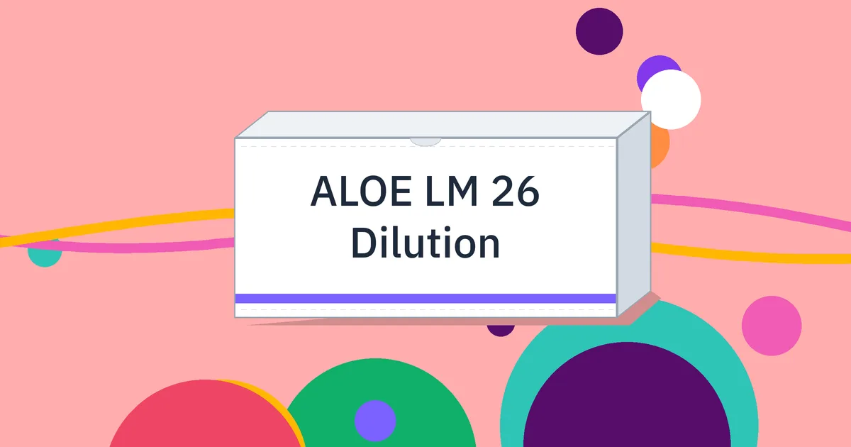Symbolbild: Packung mit der Aufschrift ALOE LM 26 Dilution (PZN 12757665) – Verfügbarkeit und Bezug in Apotheken in Frankfurt am Main