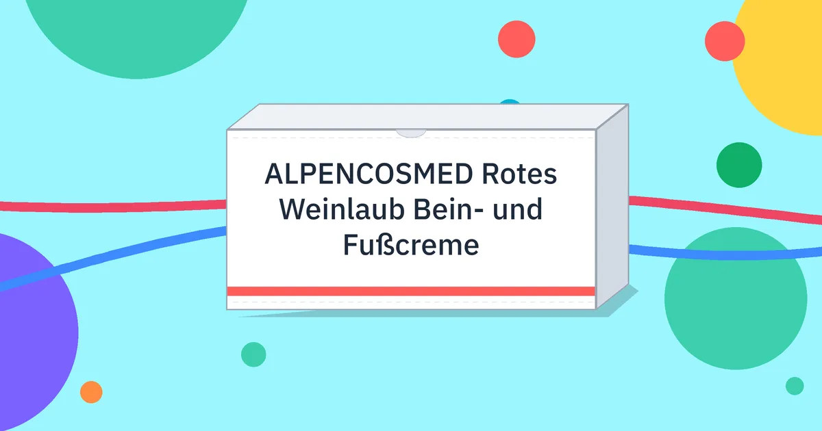 Symbolbild: Packung mit der Aufschrift ALPENCOSMED Rotes Weinlaub Bein- und Fußcreme (PZN 09493530) – Verfügbarkeit und Bezug in Apotheken in Frankfurt am Main