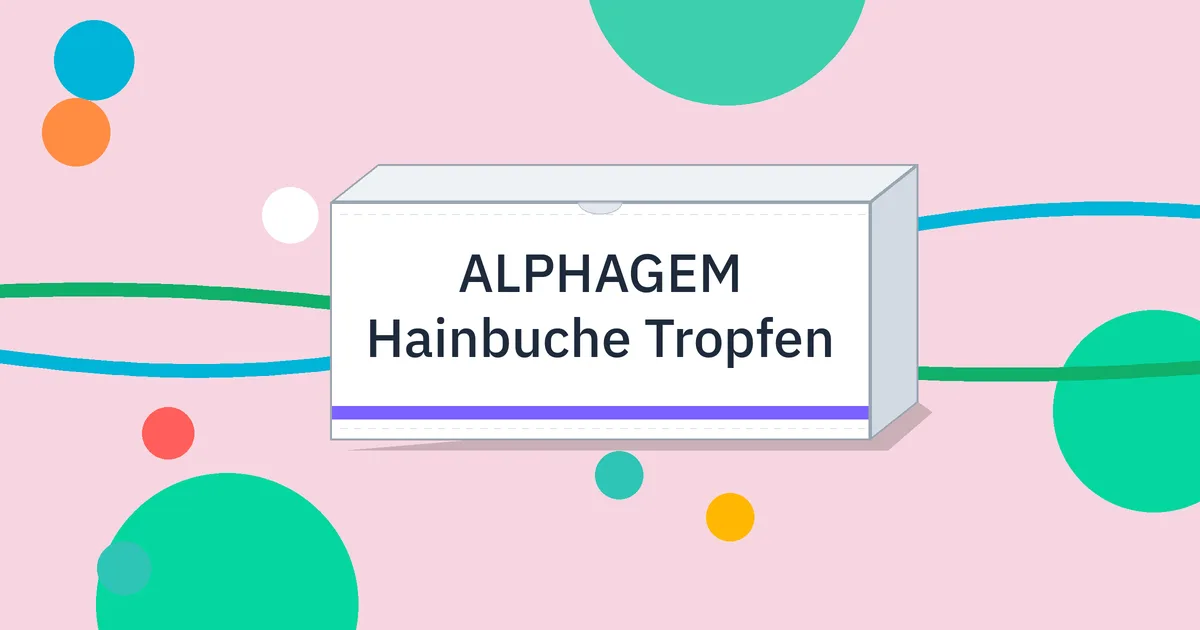 Symbolbild: Packung mit der Aufschrift ALPHAGEM Hainbuche Tropfen (PZN 20297054) – Verfügbarkeit und Bezug in Apotheken in Frankfurt am Main