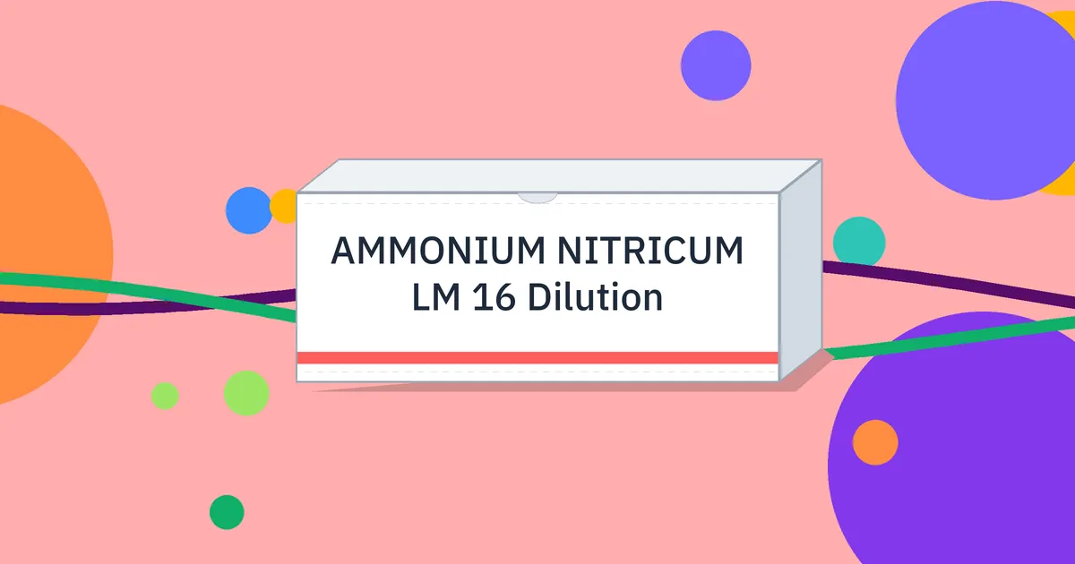Symbolbild: Packung mit der Aufschrift AMMONIUM NITRICUM LM 16 Dilution (PZN 13321852) – Verfügbarkeit und Bezug in Apotheken in Frankfurt am Main