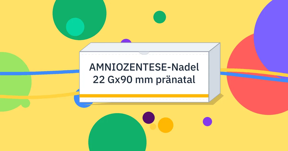Symbolbild: Packung mit der Aufschrift AMNIOZENTESE-Nadel 22 Gx90 mm pränatal (PZN 17926931) – Verfügbarkeit und Bezug in Apotheken in Frankfurt am Main