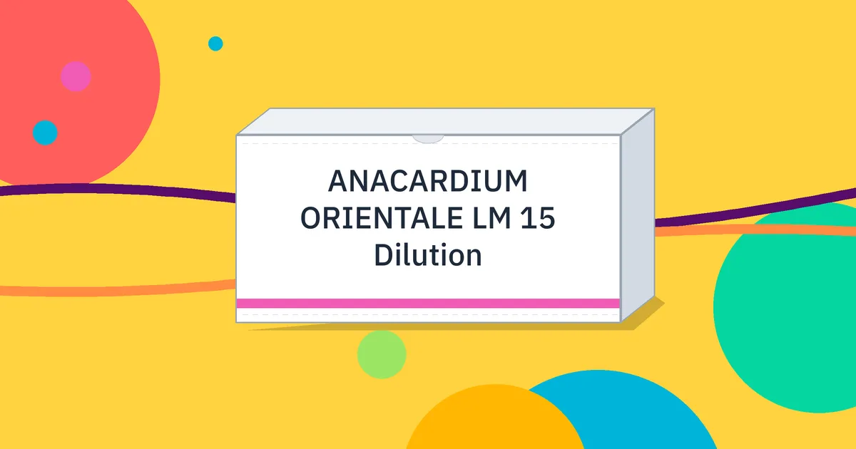 Symbolbild: Packung mit der Aufschrift ANACARDIUM ORIENTALE LM 15 Dilution (PZN 12762005) – Verfügbarkeit und Bezug in Apotheken in Frankfurt am Main