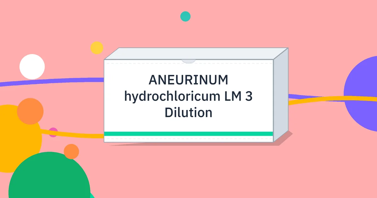 Symbolbild: Packung mit der Aufschrift ANEURINUM hydrochloricum LM 3 Dilution (PZN 13367417) – Verfügbarkeit und Bezug in Apotheken in Frankfurt am Main