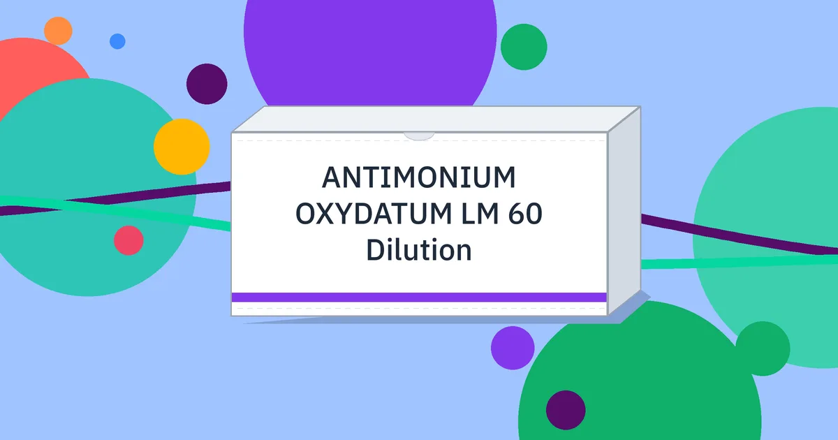 Symbolbild: Packung mit der Aufschrift ANTIMONIUM OXYDATUM LM 60 Dilution (PZN 13374920) – Verfügbarkeit und Bezug in Apotheken in Frankfurt am Main