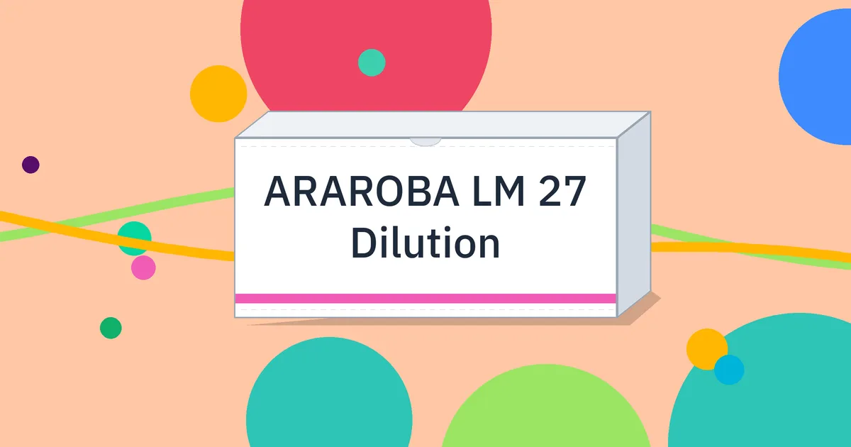 Symbolbild: Packung mit der Aufschrift ARAROBA LM 27 Dilution (PZN 13385993) – Verfügbarkeit und Bezug in Apotheken in Frankfurt am Main