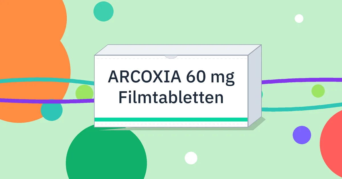 Symbolbild: Packung mit der Aufschrift ARCOXIA 60 mg Filmtabletten (PZN 10966318) – Verfügbarkeit und Bezug in Apotheken in Frankfurt am Main