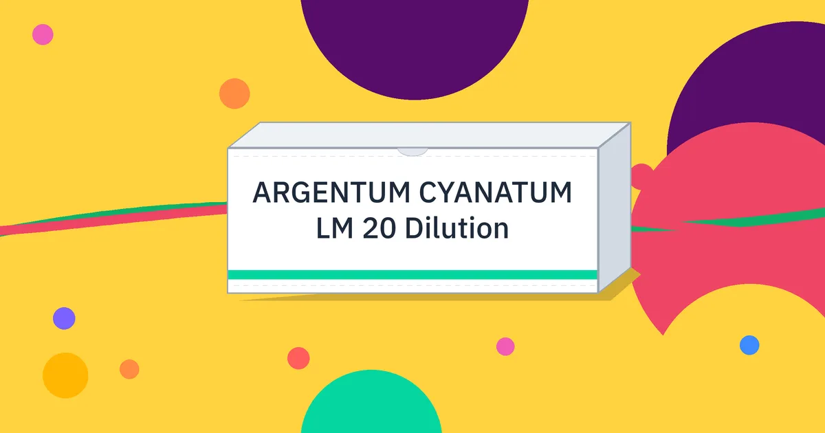 Symbolbild: Packung mit der Aufschrift ARGENTUM CYANATUM LM 20 Dilution (PZN 13390534) – Verfügbarkeit und Bezug in Apotheken in Frankfurt am Main