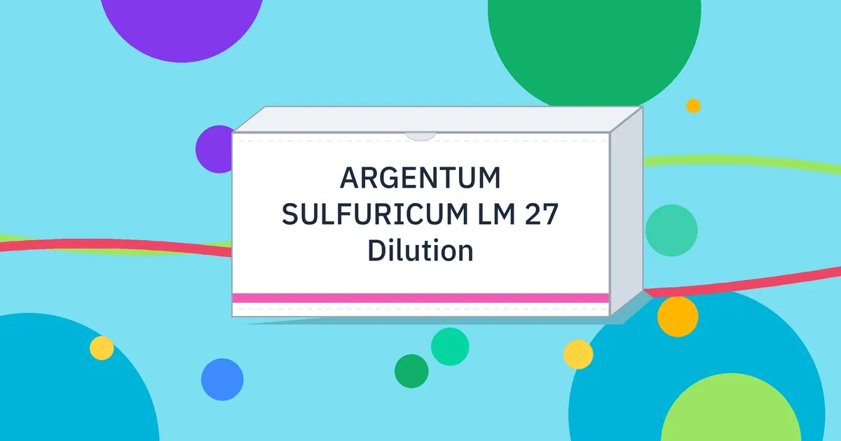 Symbolbild: Packung mit der Aufschrift ARGENTUM SULFURICUM LM 27 Dilution (PZN 12770200) – Verfügbarkeit und Bezug in Apotheken in Frankfurt am Main
