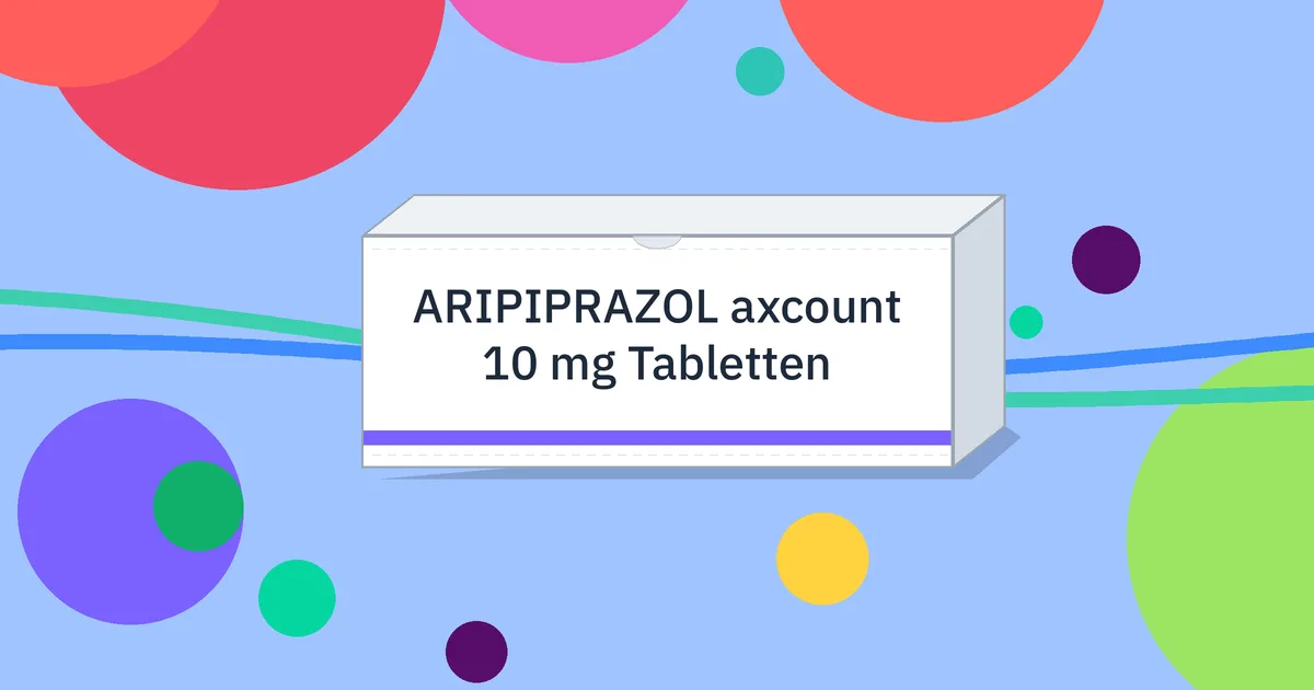 Symbolbild: Packung mit der Aufschrift ARIPIPRAZOL axcount 10 mg Tabletten (PZN 17829671) – Verfügbarkeit und Bezug in Apotheken in Frankfurt am Main