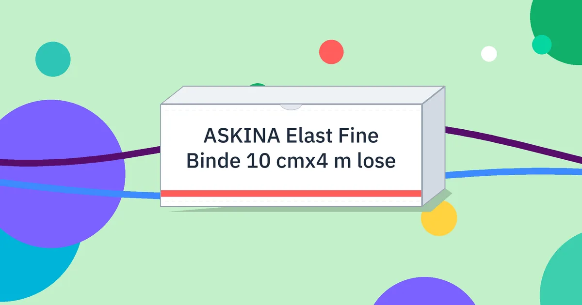 Symbolbild: Packung mit der Aufschrift ASKINA Elast Fine Binde 10 cmx4 m lose (PZN 19839886) – Verfügbarkeit und Bezug in Apotheken in Frankfurt am Main