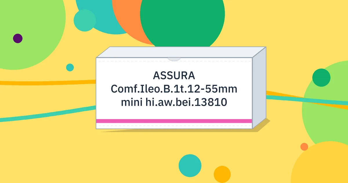 Symbolbild: Packung mit der Aufschrift ASSURA Comf.Ileo.B.1t.12-55mm mini hi.aw.bei.13810 (PZN 01404892) – Verfügbarkeit und Bezug in Apotheken in Frankfurt am Main