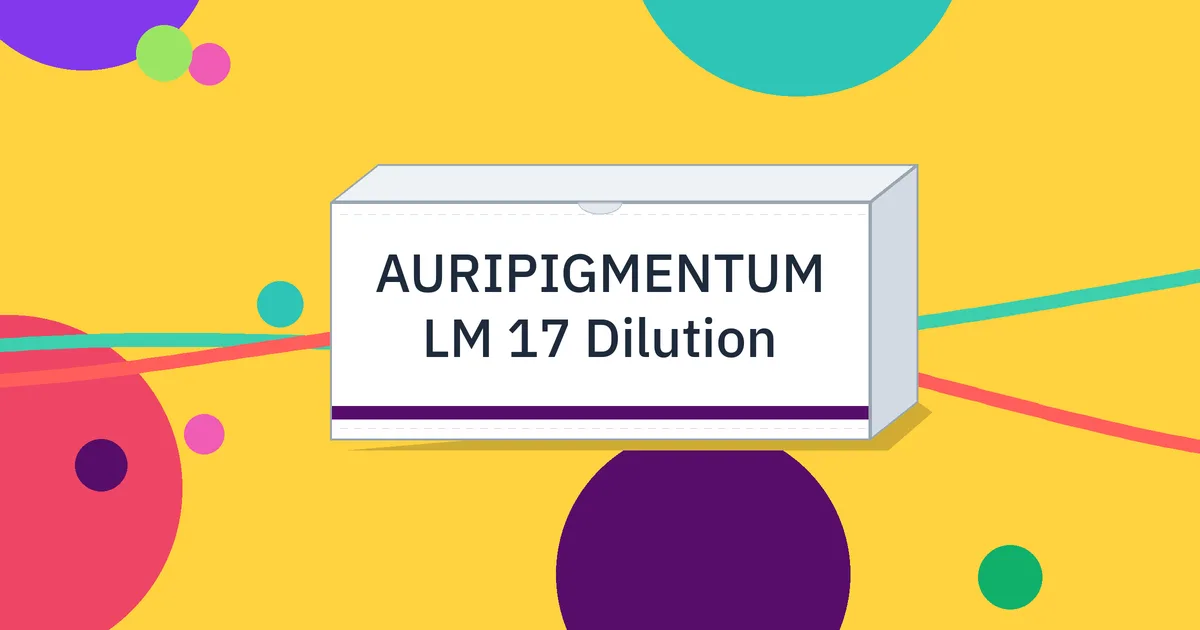 Symbolbild: Packung mit der Aufschrift AURIPIGMENTUM LM 17 Dilution (PZN 12783013) – Verfügbarkeit und Bezug in Apotheken in Frankfurt am Main