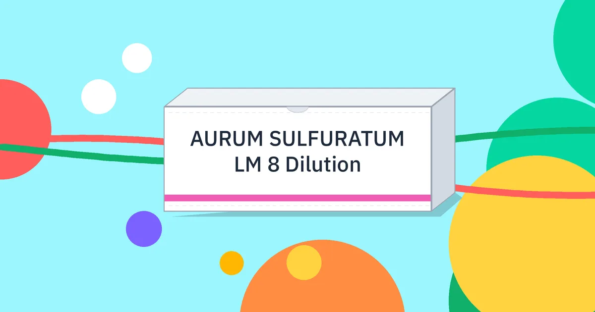 Symbolbild: Packung mit der Aufschrift AURUM SULFURATUM LM 8 Dilution (PZN 12786247) – Verfügbarkeit und Bezug in Apotheken in Frankfurt am Main