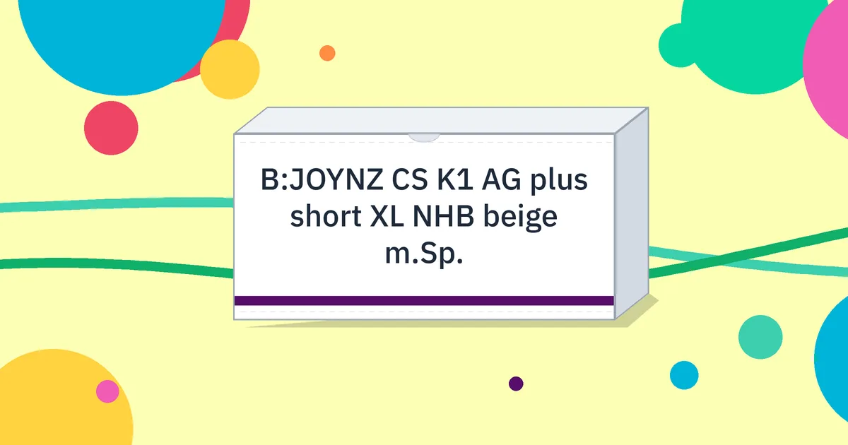 Symbolbild: Packung mit der Aufschrift B:JOYNZ CS K1 AG plus short XL NHB beige m.Sp. (PZN 20530993) – Verfügbarkeit und Bezug in Apotheken in Frankfurt am Main