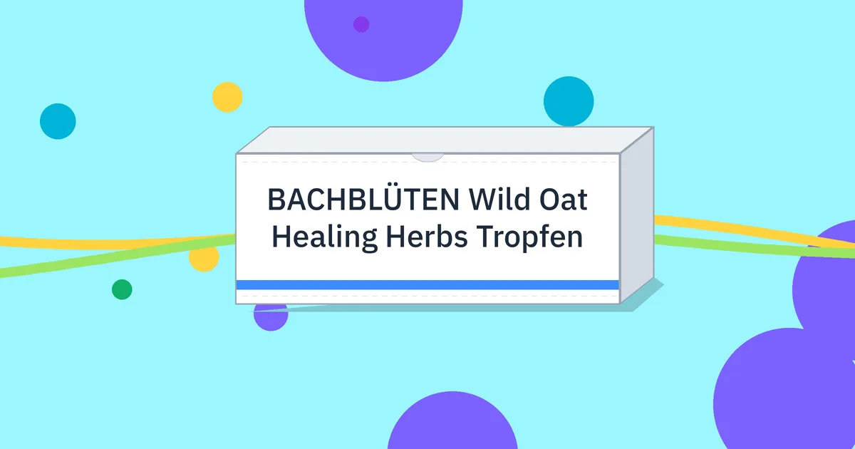 Symbolbild: Packung mit der Aufschrift BACHBLÜTEN Wild Oat Healing Herbs Tropfen (PZN 07365360) – Verfügbarkeit und Bezug in Apotheken in Frankfurt am Main