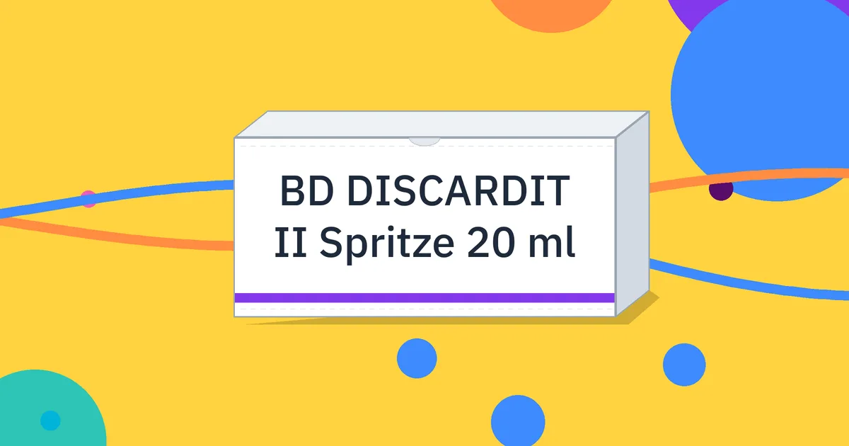 Symbolbild: Packung mit der Aufschrift BD DISCARDIT II Spritze 20 ml (PZN 07358756) – Verfügbarkeit und Bezug in Apotheken in Frankfurt am Main