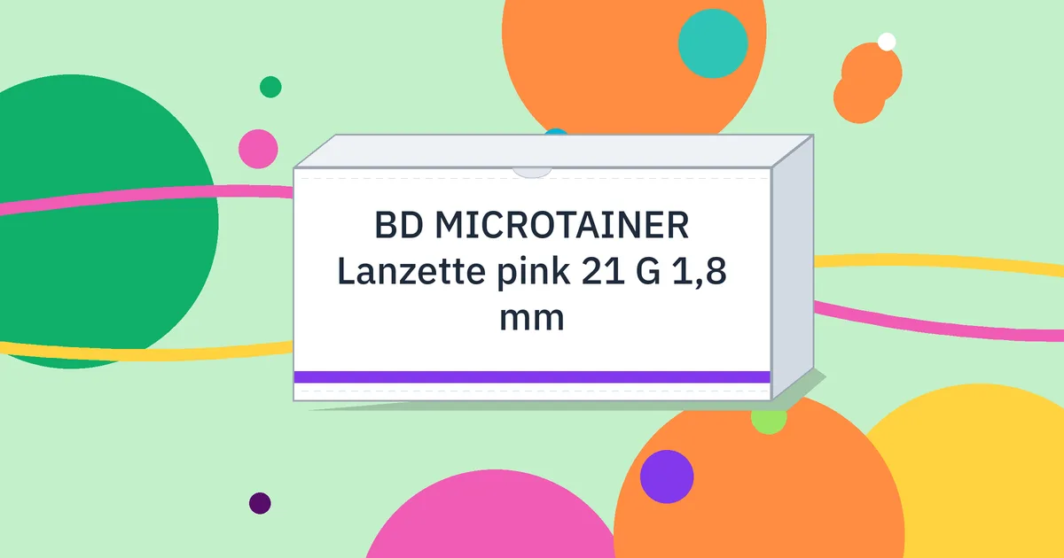 Symbolbild: Packung mit der Aufschrift BD MICROTAINER Lanzette pink 21 G 1,8 mm (PZN 01111434) – Verfügbarkeit und Bezug in Apotheken in Frankfurt am Main