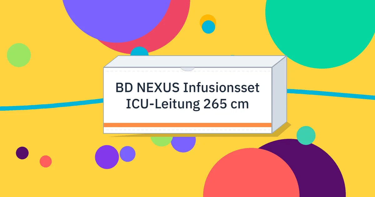 Symbolbild: Packung mit der Aufschrift BD NEXUS Infusionsset ICU-Leitung 265 cm (PZN 19301974) – Verfügbarkeit und Bezug in Apotheken in Frankfurt am Main