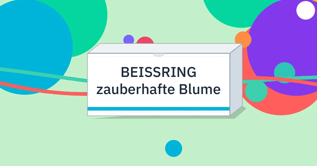 Symbolbild: Packung mit der Aufschrift BEISSRING zauberhafte Blume (PZN 06944096) – Verfügbarkeit und Bezug in Apotheken in Frankfurt am Main