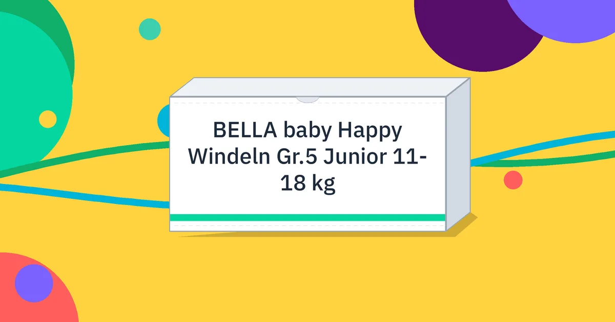 Symbolbild: Packung mit der Aufschrift BELLA baby Happy Windeln Gr.5 Junior 11-18 kg (PZN 18816110) – Verfügbarkeit und Bezug in Apotheken in Frankfurt am Main