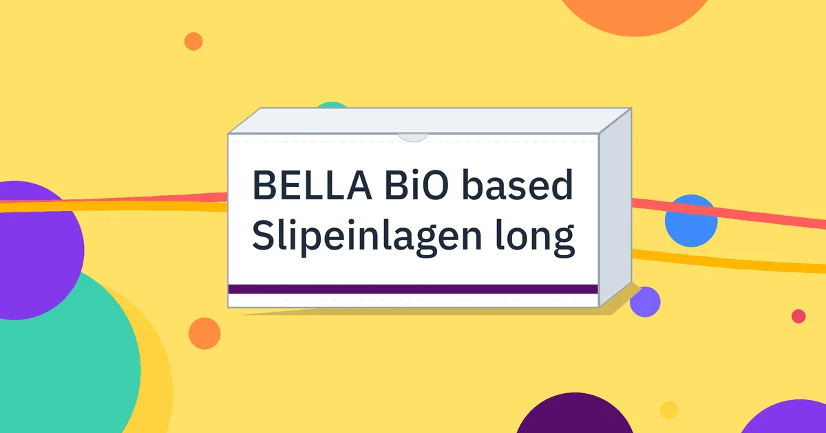 Symbolbild: Packung mit der Aufschrift BELLA BiO based Slipeinlagen long (PZN 17979206) – Verfügbarkeit und Bezug in Apotheken in Frankfurt am Main