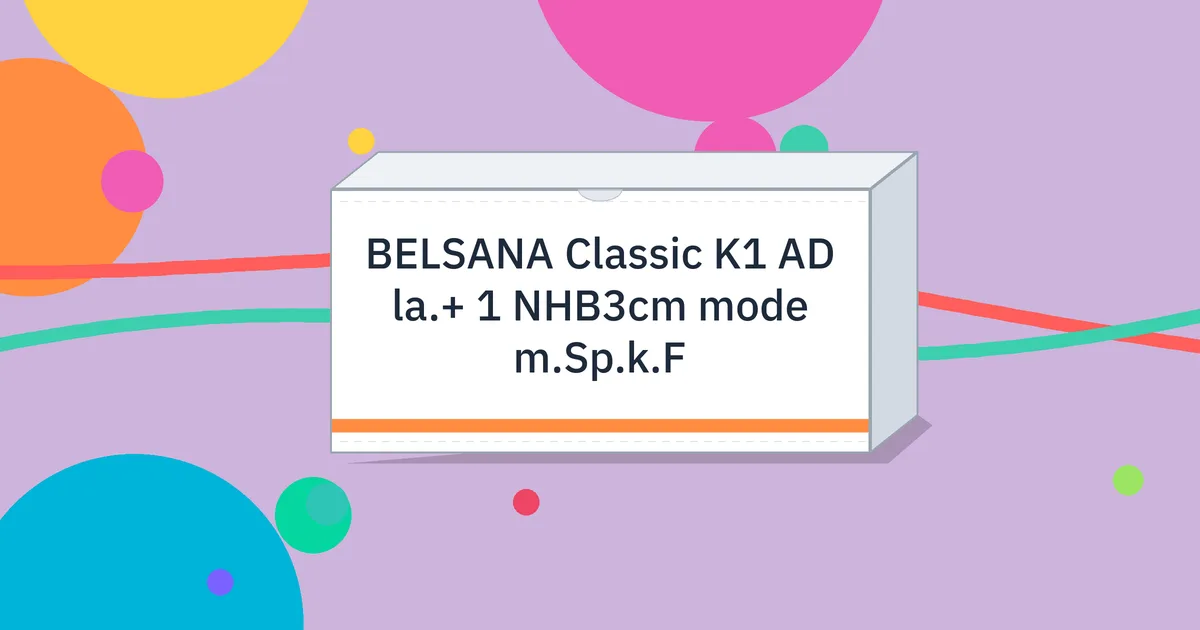 Symbolbild: Packung mit der Aufschrift BELSANA Classic K1 AD la.+ 1 NHB3cm mode m.Sp.k.F (PZN 19254393) – Verfügbarkeit und Bezug in Apotheken in Frankfurt am Main