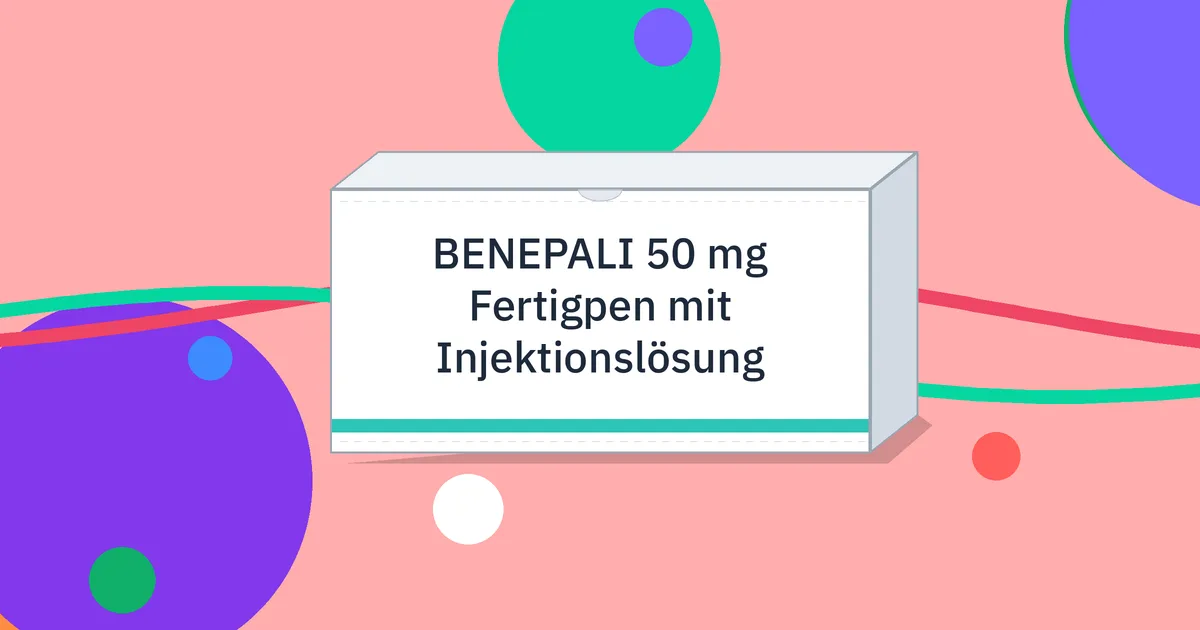 Symbolbild: Packung mit der Aufschrift BENEPALI 50 mg Fertigpen mit Injektionslösung (PZN 12571067) – Verfügbarkeit und Bezug in Apotheken in Frankfurt am Main