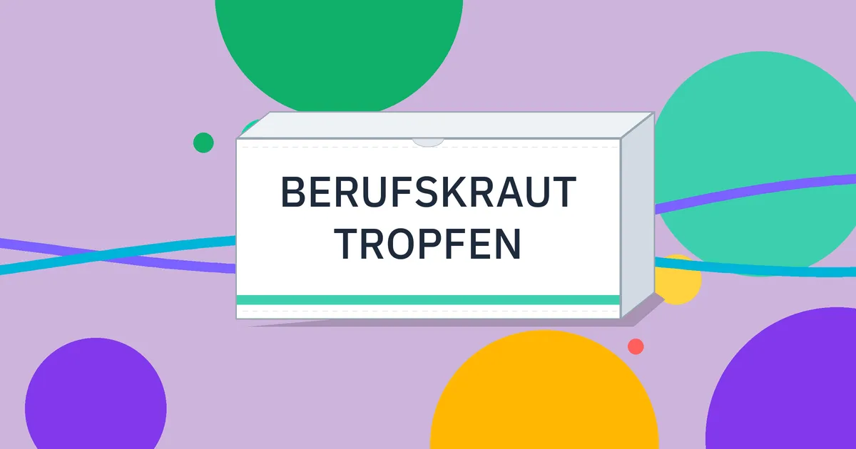 Symbolbild: Packung mit der Aufschrift BERUFSKRAUT TROPFEN (PZN 14282373) – Verfügbarkeit und Bezug in Apotheken in Frankfurt am Main