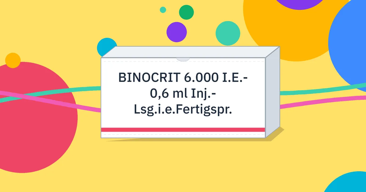 Symbolbild: Packung mit der Aufschrift BINOCRIT 6.000 I.E.-0,6 ml Inj.-Lsg.i.e.Fertigspr. (PZN 17183619) – Verfügbarkeit und Bezug in Apotheken in Frankfurt am Main
