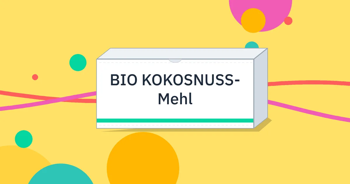 Symbolbild: Packung mit der Aufschrift BIO KOKOSNUSS-Mehl (PZN 11890304) – Verfügbarkeit und Bezug in Apotheken in Frankfurt am Main