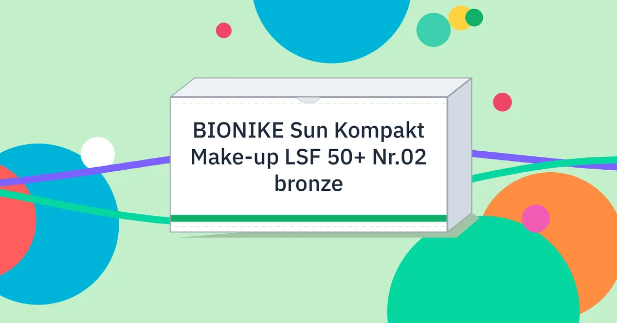 Symbolbild: Packung mit der Aufschrift BIONIKE Sun Kompakt Make-up LSF 50+ Nr.02 bronze (PZN 12649763) – Verfügbarkeit und Bezug in Apotheken in Frankfurt am Main