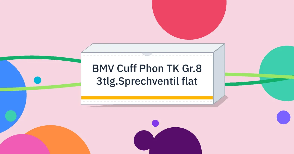Symbolbild: Packung mit der Aufschrift BMV Cuff Phon TK Gr.8 3tlg.Sprechventil flat (PZN 18384225) – Verfügbarkeit und Bezug in Apotheken in Frankfurt am Main