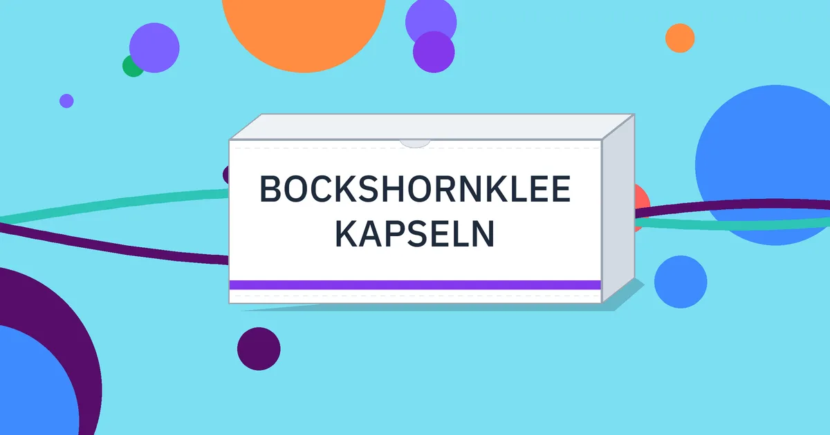 Symbolbild: Packung mit der Aufschrift BOCKSHORNKLEE KAPSELN (PZN 18665272) – Verfügbarkeit und Bezug in Apotheken in Frankfurt am Main