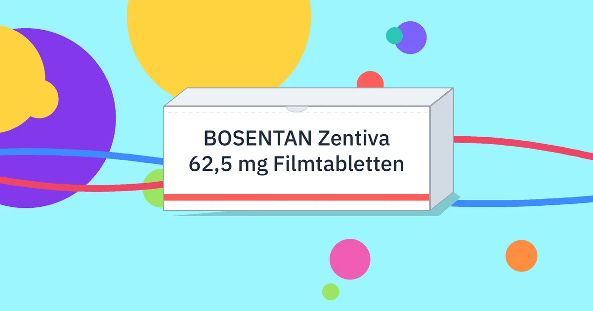 Symbolbild: Packung mit der Aufschrift BOSENTAN Zentiva 62,5 mg Filmtabletten (PZN 12647764) – Verfügbarkeit und Bezug in Apotheken in Frankfurt am Main