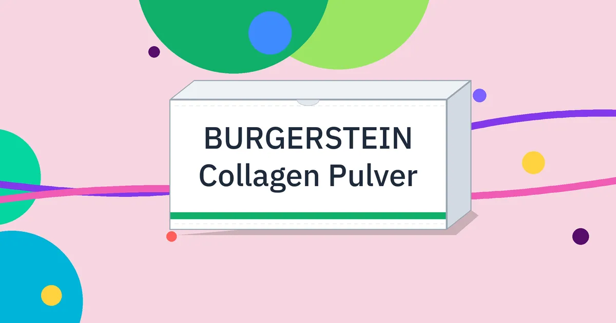 Symbolbild: Packung mit der Aufschrift BURGERSTEIN Collagen Pulver (PZN 19151428) – Verfügbarkeit und Bezug in Apotheken in Frankfurt am Main