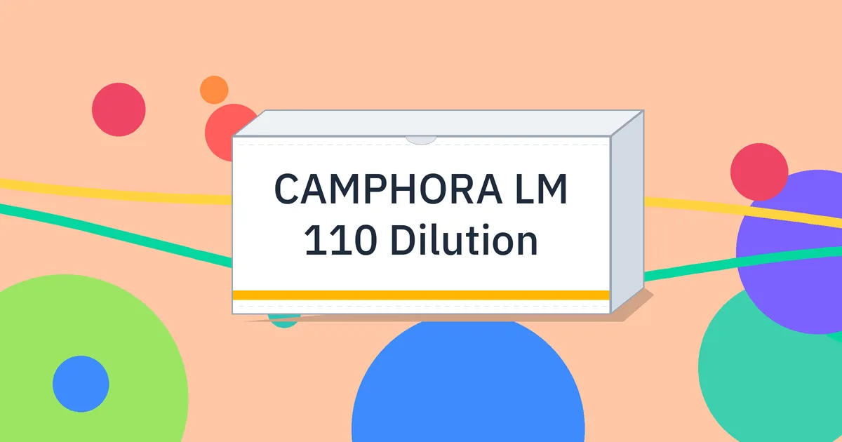 Symbolbild: Packung mit der Aufschrift CAMPHORA LM 110 Dilution (PZN 12808055) – Verfügbarkeit und Bezug in Apotheken in Frankfurt am Main