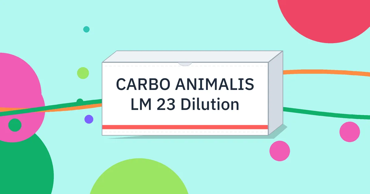 Symbolbild: Packung mit der Aufschrift CARBO ANIMALIS LM 23 Dilution (PZN 12809190) – Verfügbarkeit und Bezug in Apotheken in Frankfurt am Main
