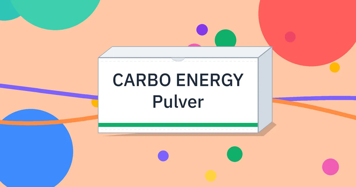 Symbolbild: Packung mit der Aufschrift CARBO ENERGY Pulver (PZN 07583401) – Verfügbarkeit und Bezug in Apotheken in Frankfurt am Main