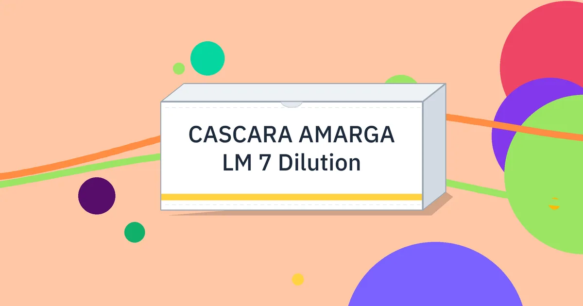 Symbolbild: Packung mit der Aufschrift CASCARA AMARGA LM 7 Dilution (PZN 13432356) – Verfügbarkeit und Bezug in Apotheken in Frankfurt am Main