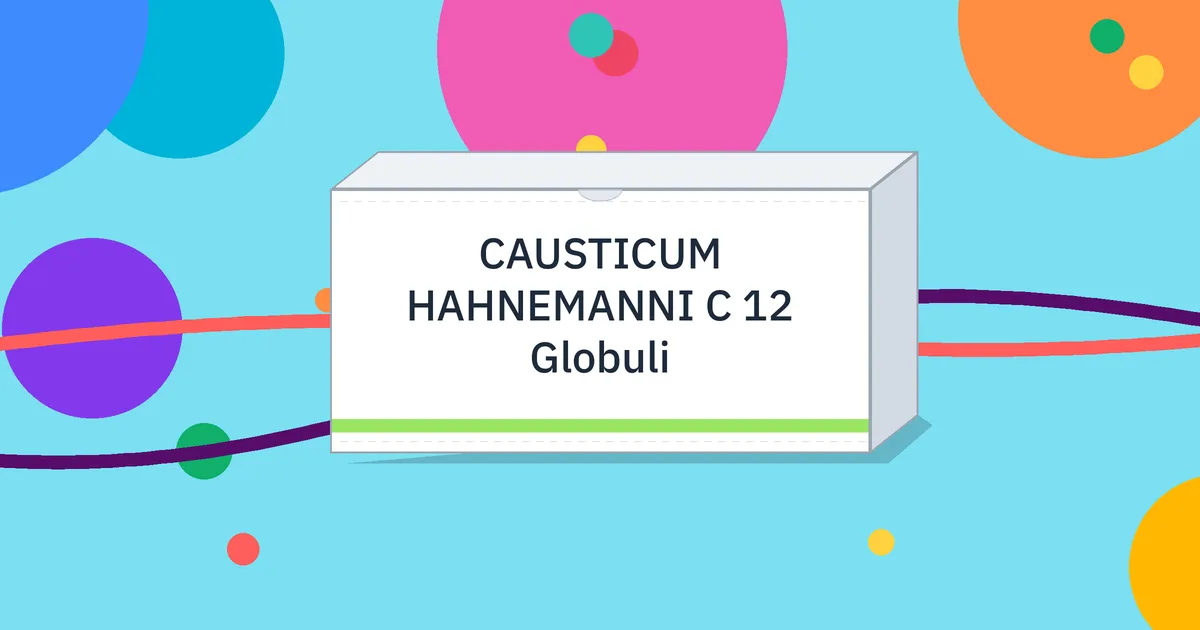 Symbolbild: Packung mit der Aufschrift CAUSTICUM HAHNEMANNI C 12 Globuli (PZN 04211231) – Verfügbarkeit und Bezug in Apotheken in Frankfurt am Main