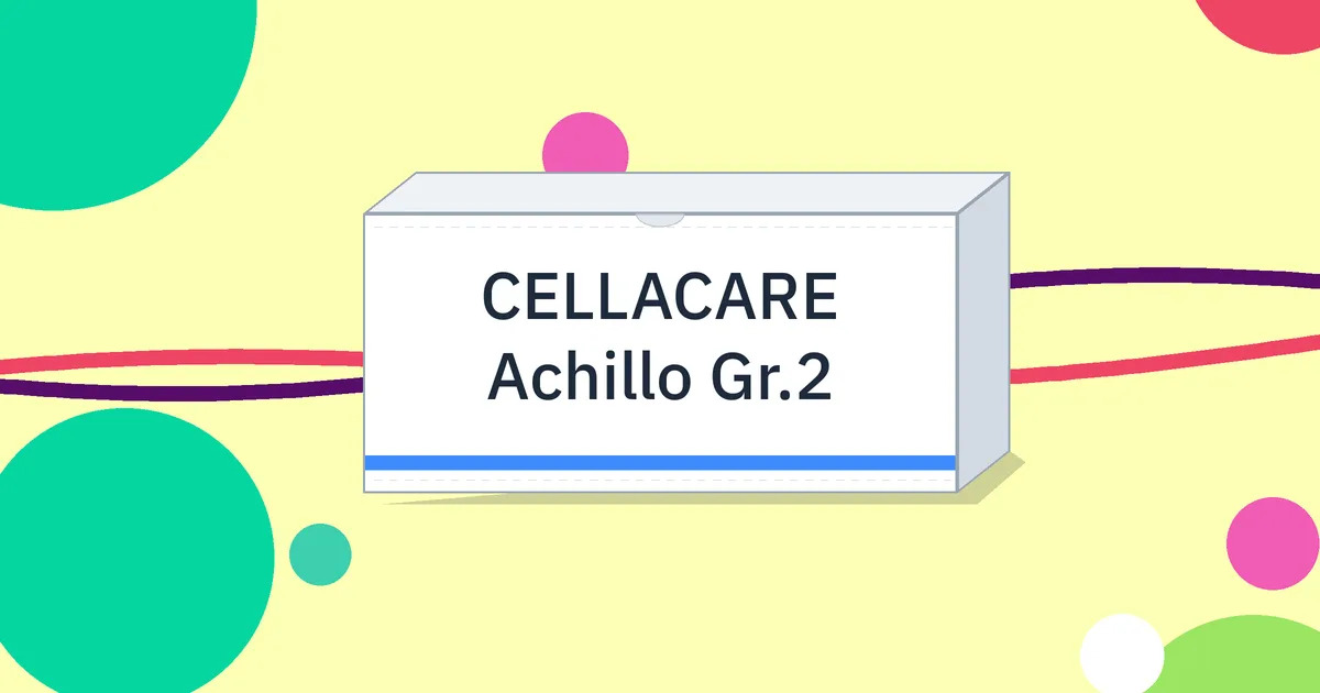Symbolbild: Packung mit der Aufschrift CELLACARE Achillo Gr.2 (PZN 00853702) – Verfügbarkeit und Bezug in Apotheken in Frankfurt am Main