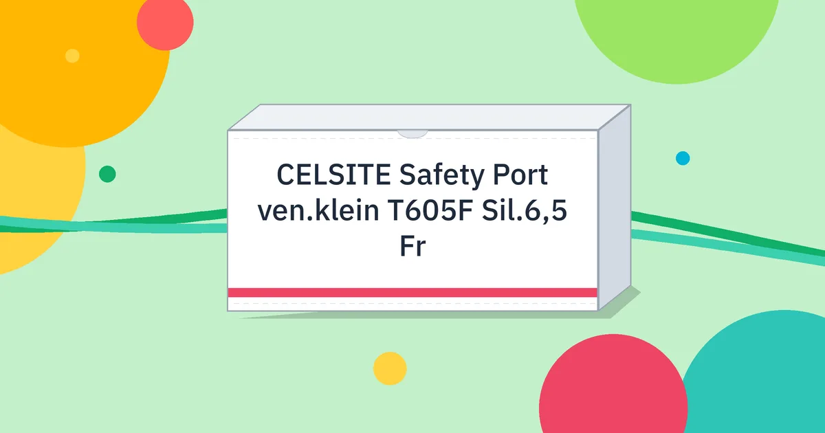 Symbolbild: Packung mit der Aufschrift CELSITE Safety Port ven.klein T605F Sil.6,5 Fr (PZN 11322876) – Verfügbarkeit und Bezug in Apotheken in Frankfurt am Main